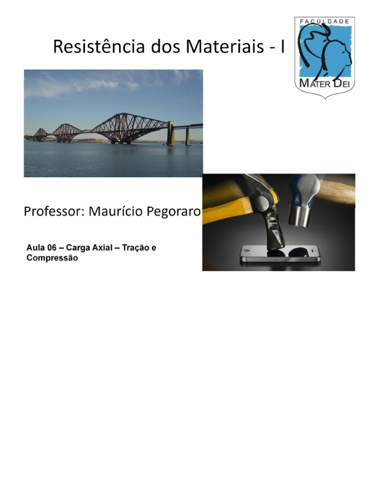 06 Carga Axial Tração Compressão | PDF | Estresse (Mecânica) | Módulo ...