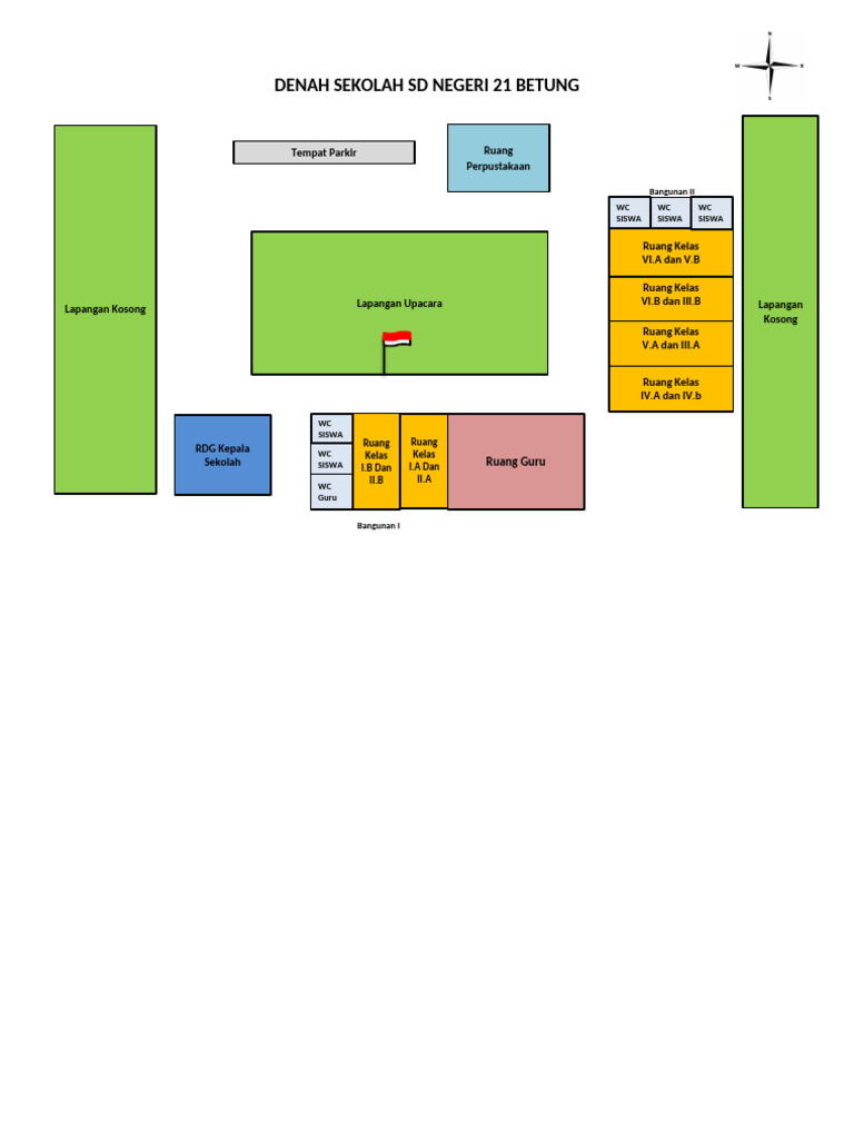 Denah Sekolah SD Negeri 21 Betung | PDF
