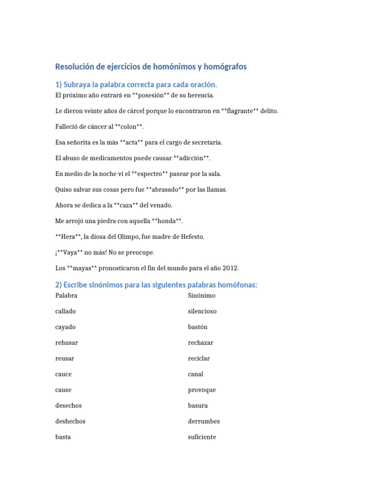 Resolucion Homonimos Homografos | PDF