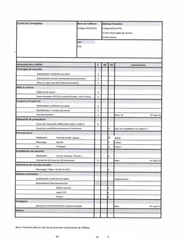 Autocontrôle Exemple | PDF