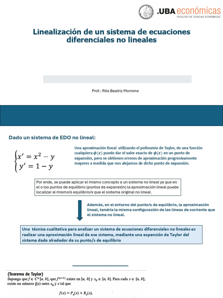 Complemento Clase 5 - Sistemas EDO No Lineales | PDF | Sistema no ...