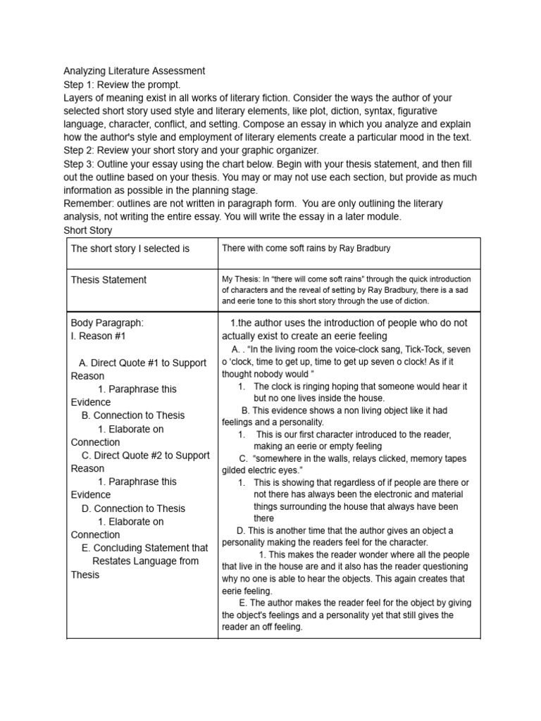 Analyzing Mood in Bradbury's Short Story | PDF | Essays