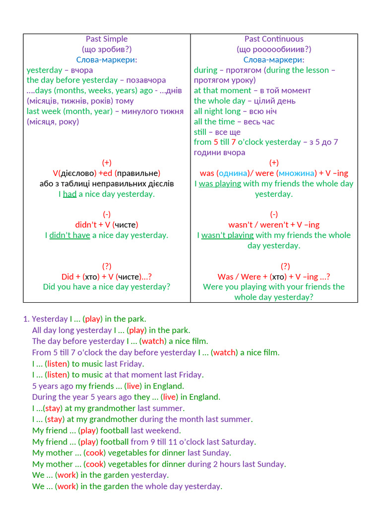 UA 5. Past Simple Vs Past Cont | PDF