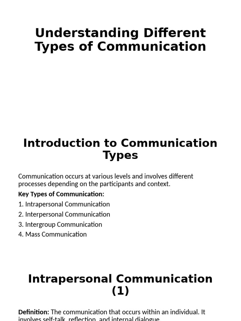 Types of Communication | PDF | Communication | Interpersonal Communication