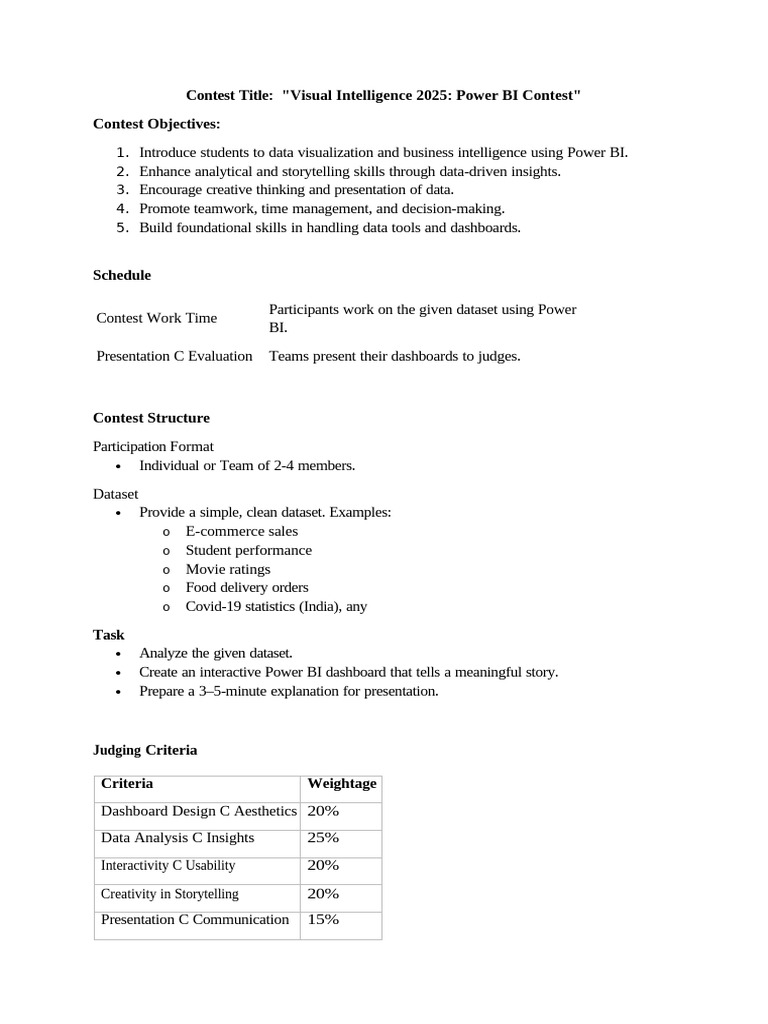 PowerBI Contest - Rules | PDF