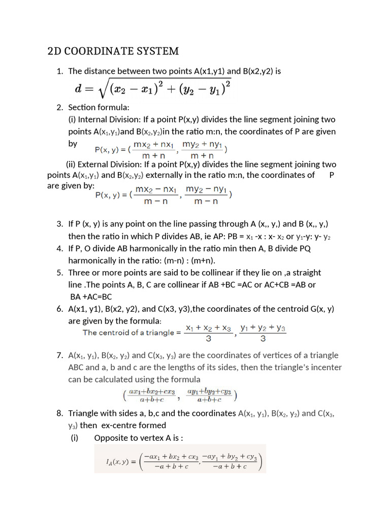 2d Coordinate System | PDF