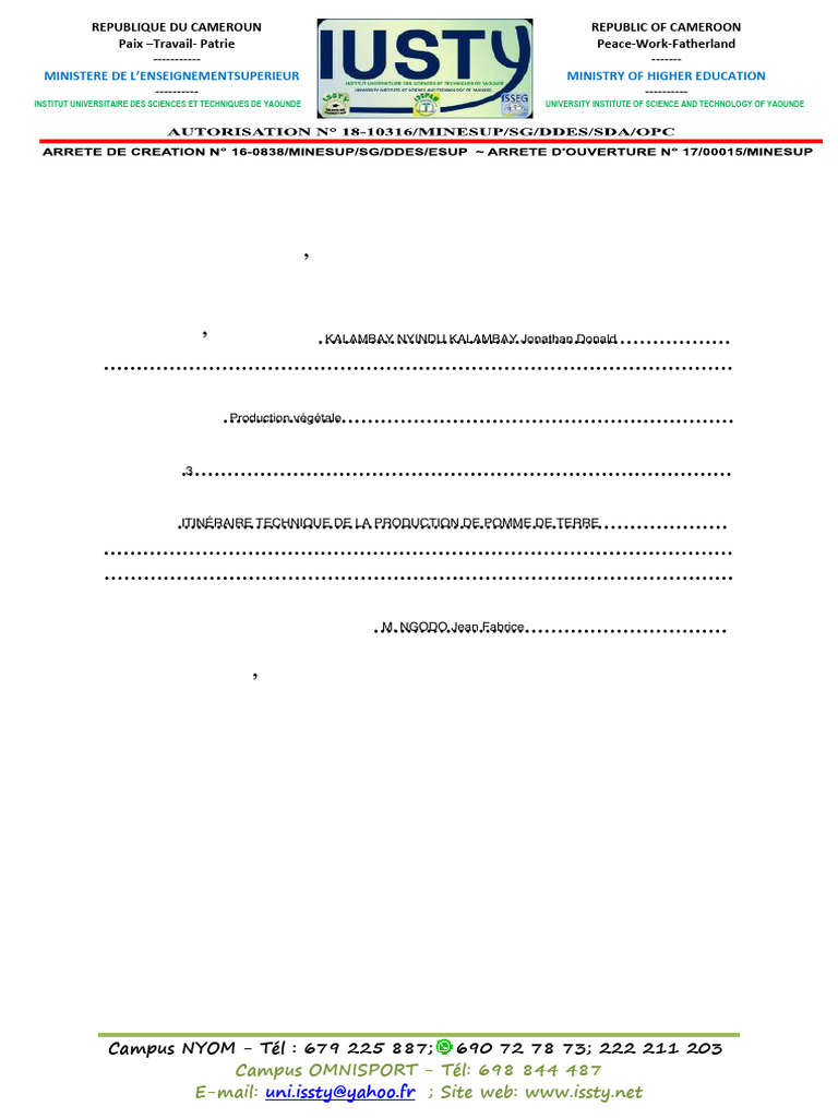Fiche de Validation de Rapport de Stage | PDF