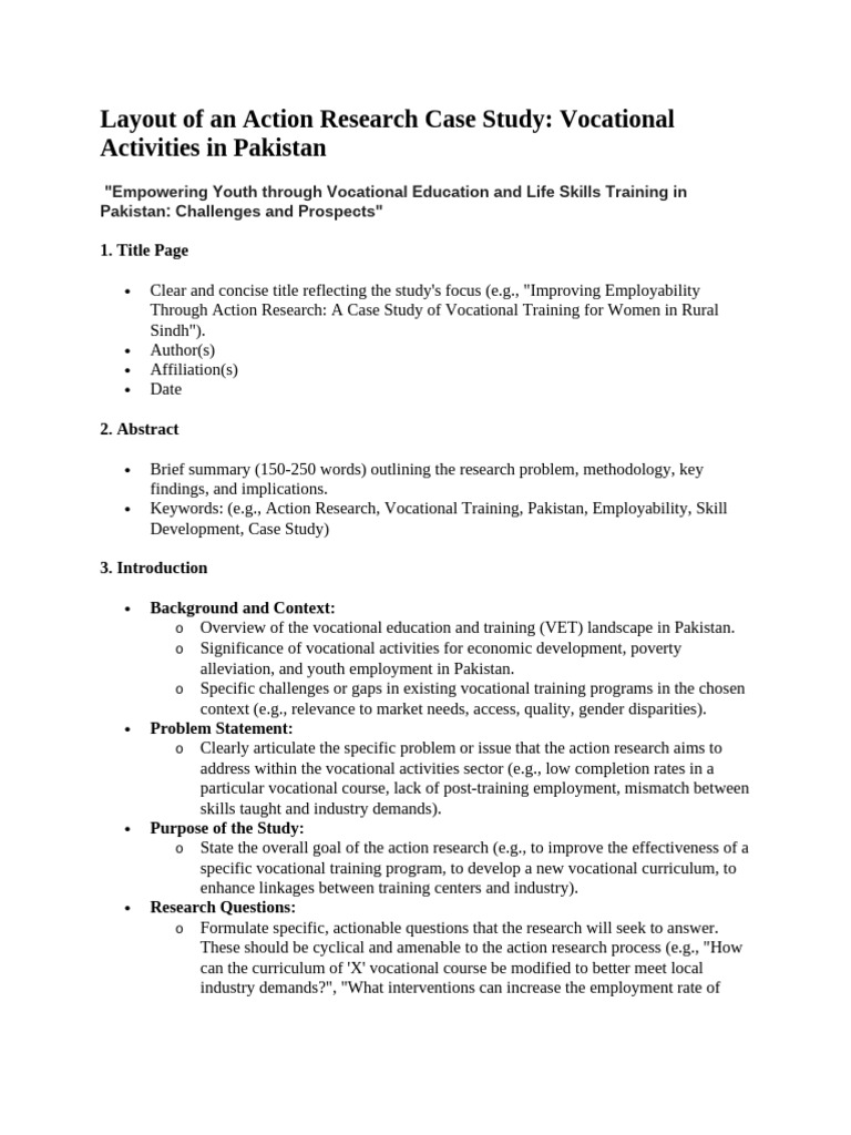 Layout of An Action Research Case Study | PDF | Action Research | Vocational Education