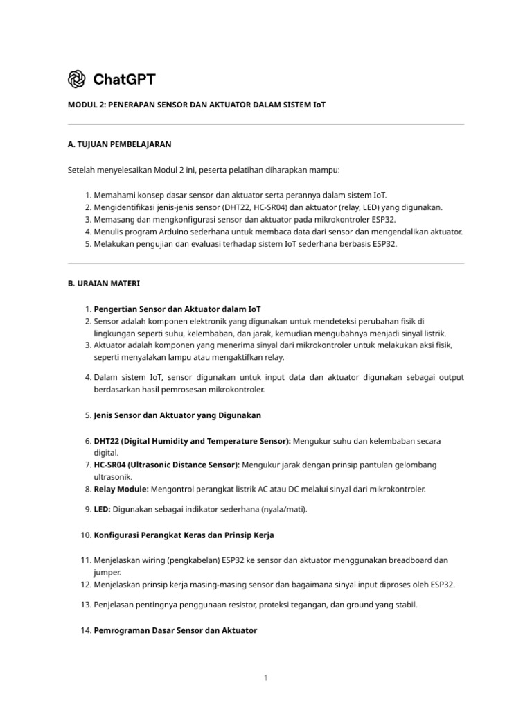 Modul2 Sensor Iot | PDF