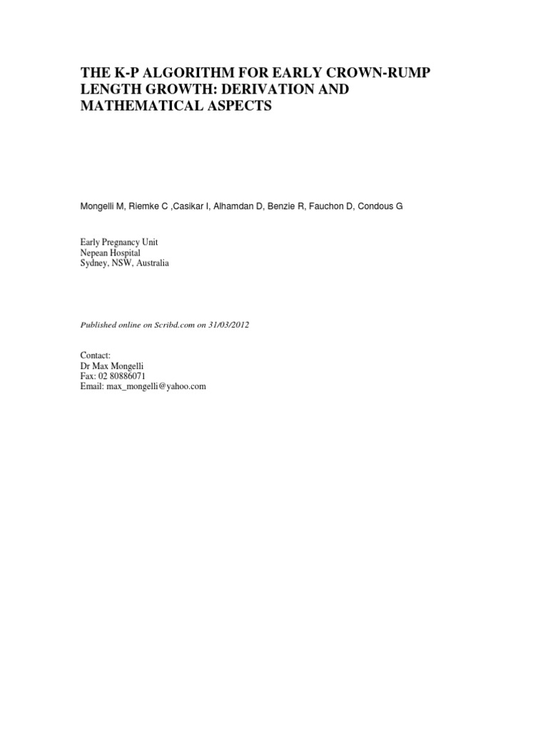 K-P Algorithm for CRL Growth Analysis | PDF