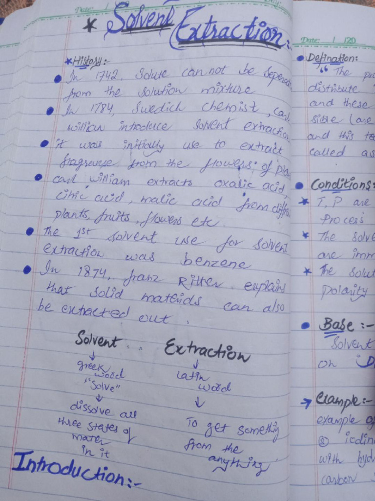 Solvent Extraction Notes | PDF