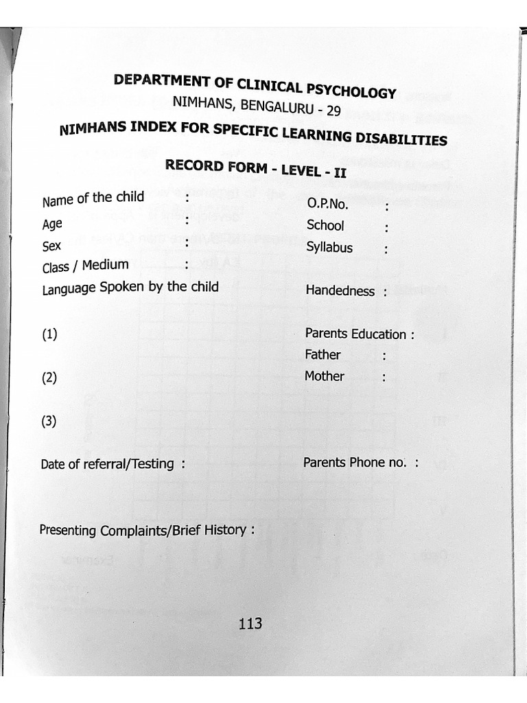 Nimhans SLD Upadated Version-42-65 | PDF