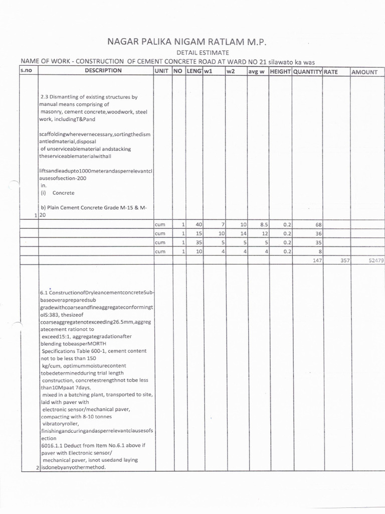 Estimate Drawings | PDF