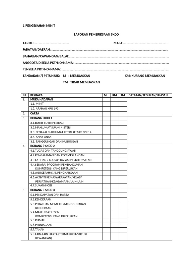 Check List SKDD | PDF