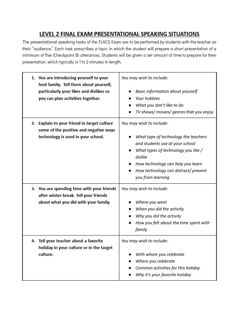 2025 Presentational Speaking Tasks PDF | PDF | Chess Theory | Chess
