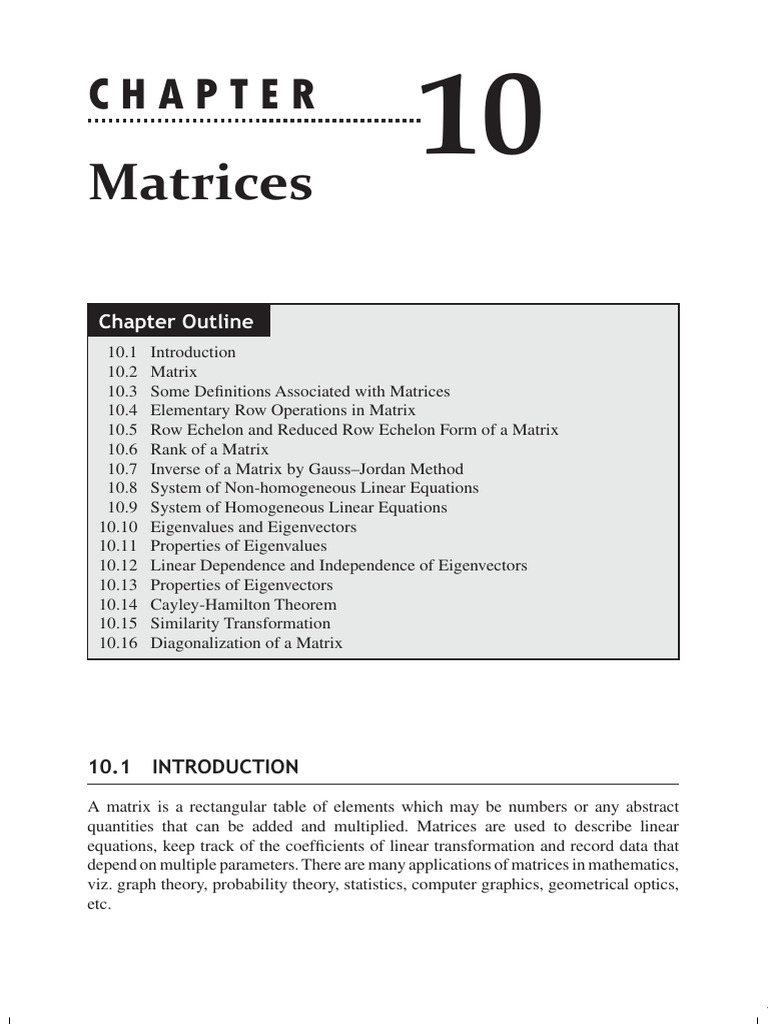 Ch1 Maths 2 | PDF | Matrix (Mathematics) | Eigenvalues And Eigenvectors