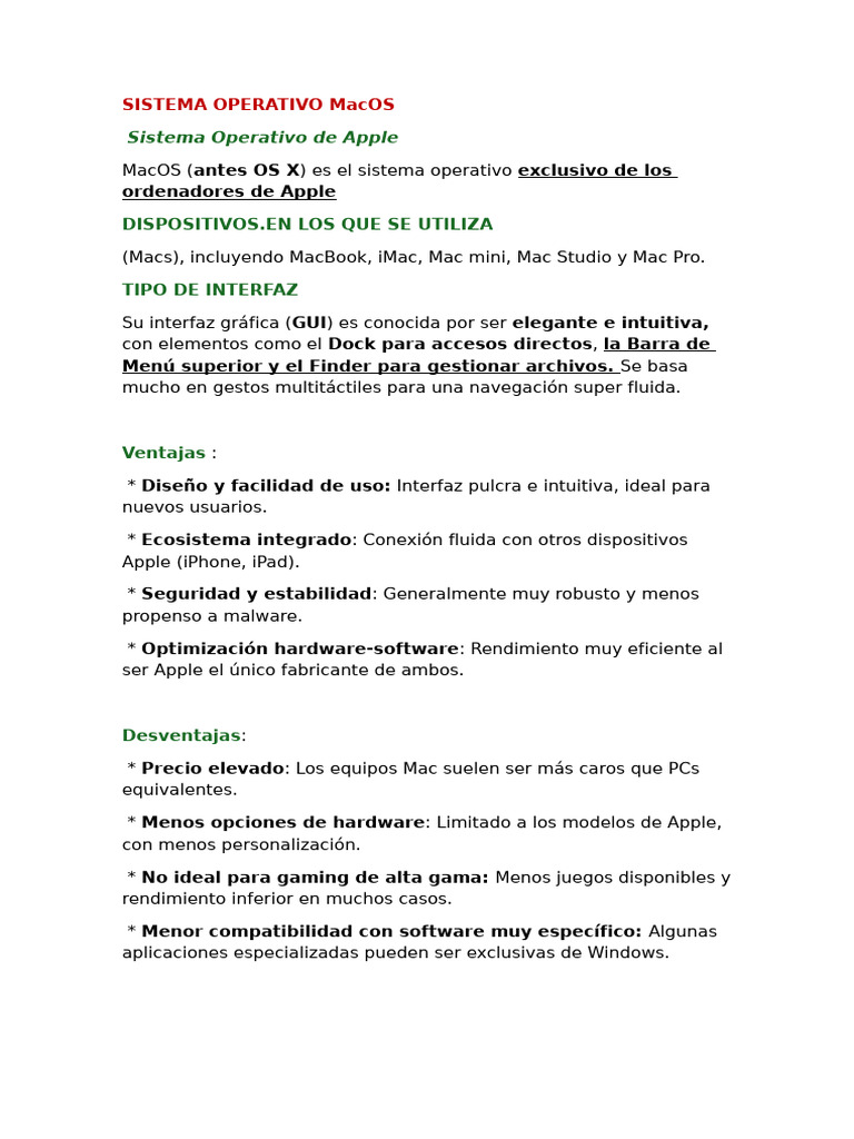 Sistema Mac Os | PDF