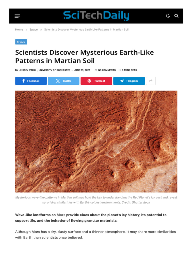 Scientists Discover Mysterious Earth-Like Patterns in Martian Soil ...