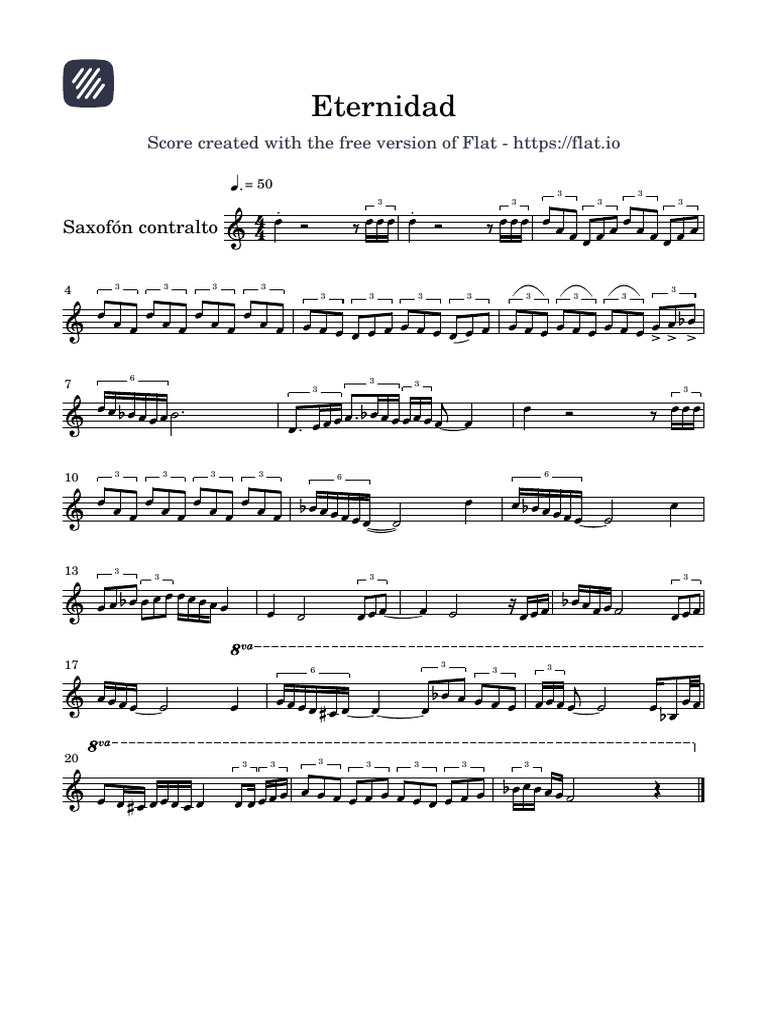Eternidad for Saxofón Contralto | PDF