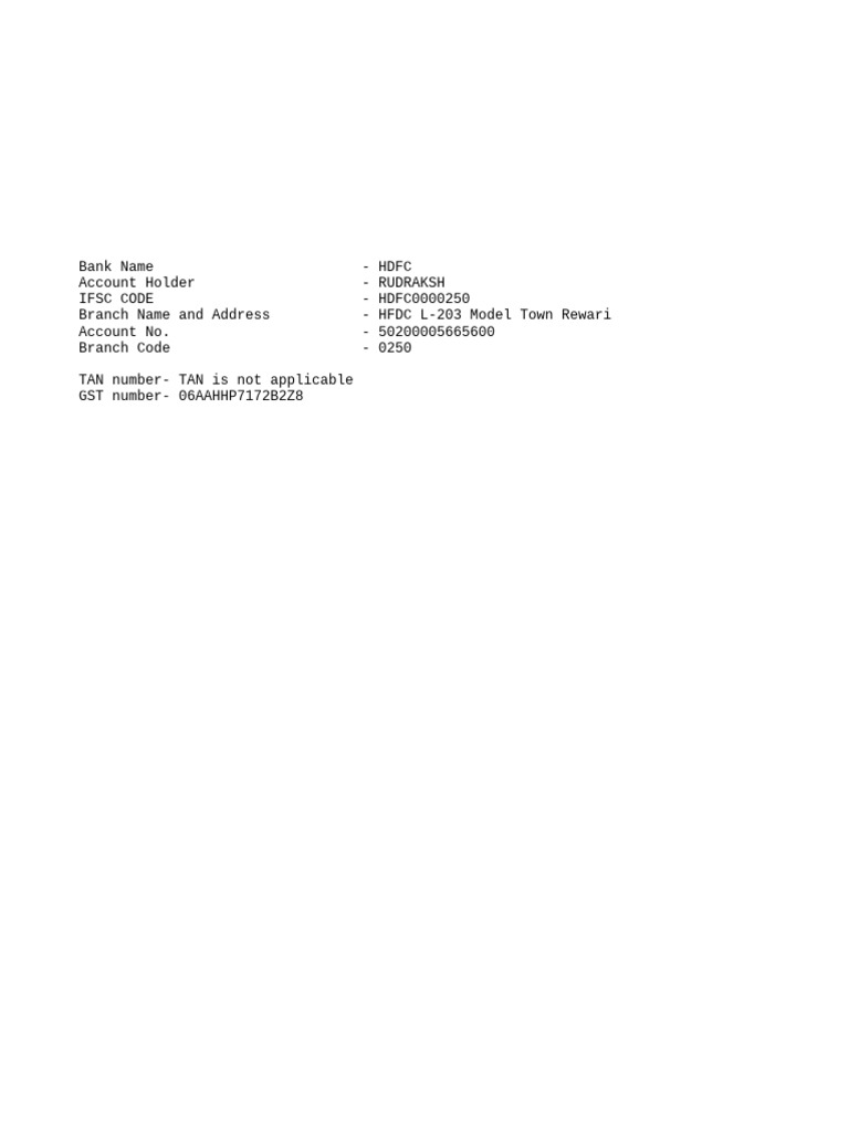 Bank Details | PDF