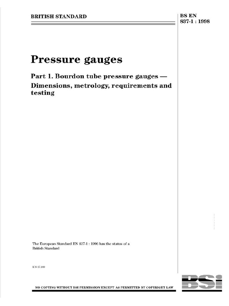 BS en 837-1 | PDF | Pressure Measurement | Physical Quantities