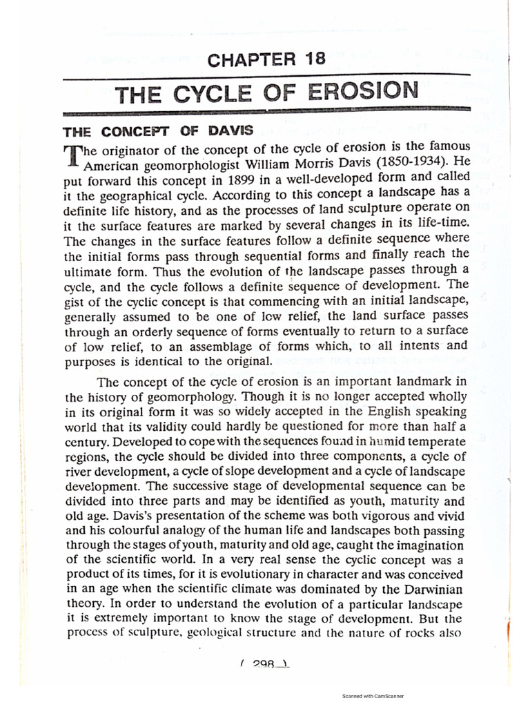 Geomorphic Cycle by Davis and Penck - Dayal | PDF