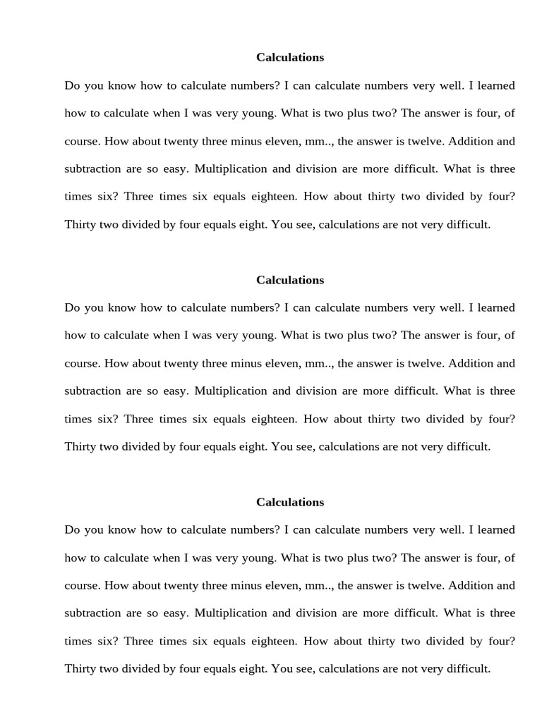 Basic Math Calculations Explained | PDF