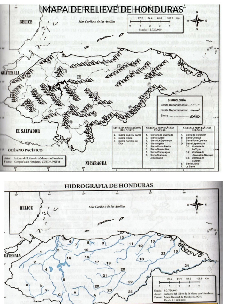 Mapa de Relieve de Honduras para Calcar | PDF