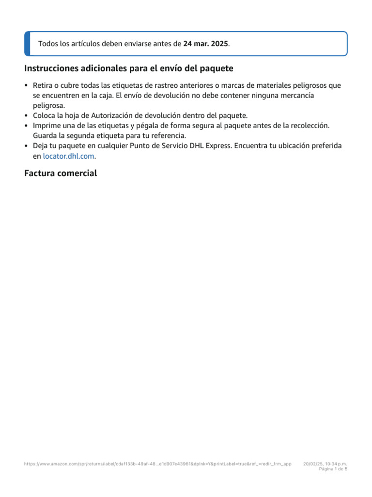 Devolución Amazon | PDF | Moda | Ropa