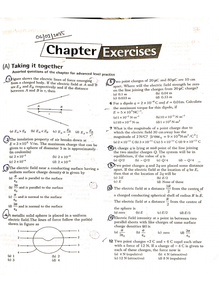 Electrostatic Practice Paper | PDF