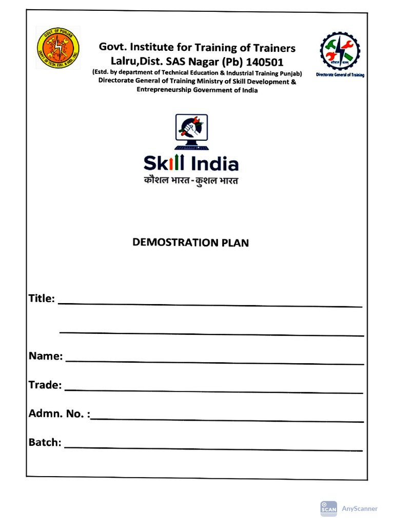 Demonstration Plan With Cover Page | PDF