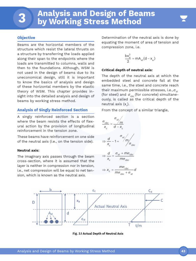 RCC (Ch-3 Design of Beams by WSM Method) | PDF | Beam (Structure ...