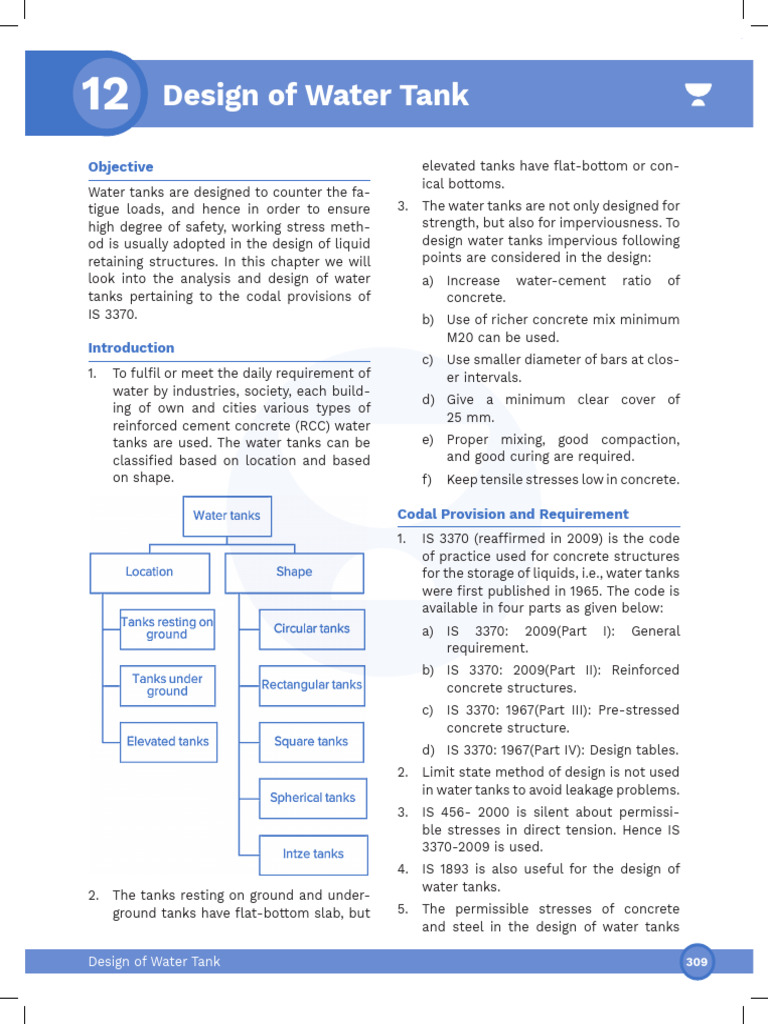 RCC Water Tank Design Guidelines | PDF | Concrete | Stress (Mechanics)