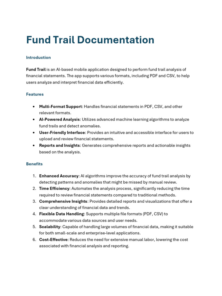 Fund Trail Analysis Tool Overview | PDF