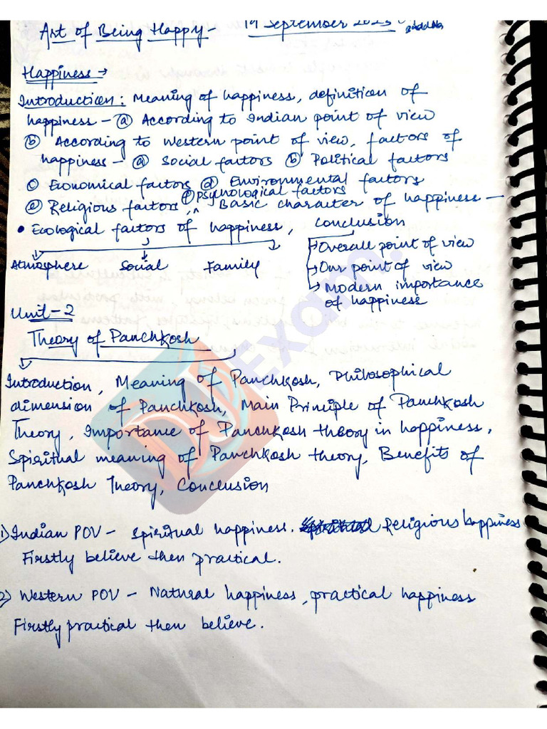 Art of Being Happy Notes | PDF