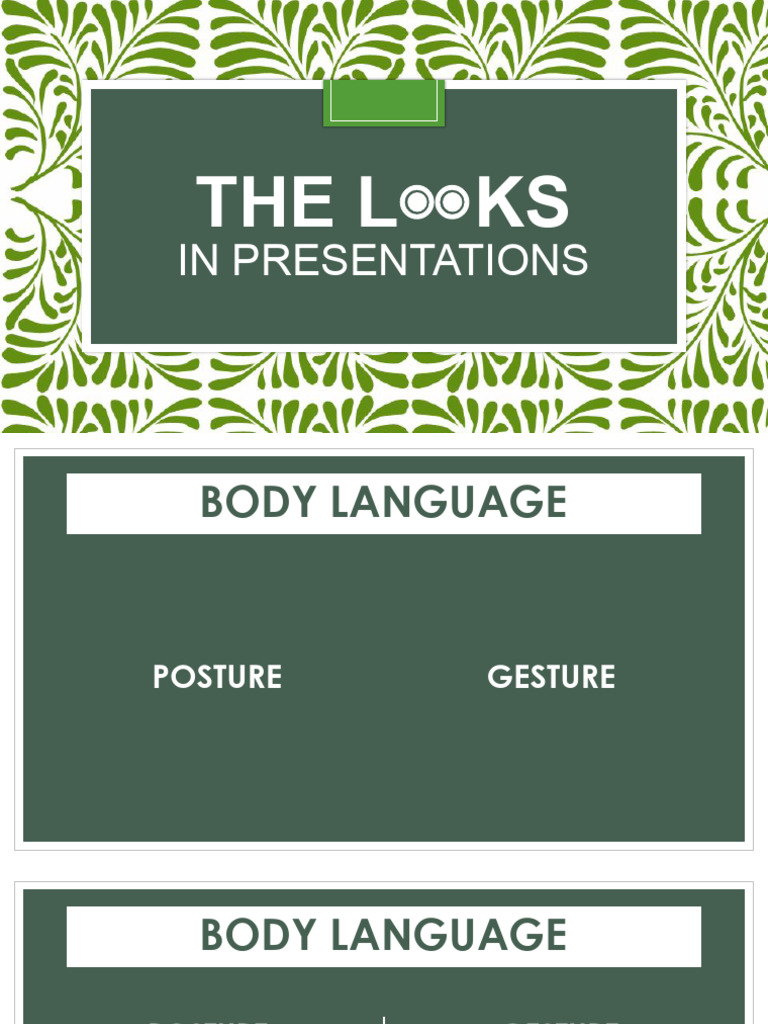 Presentation Skills - The Looks-Body Language & Visual Aids - PPSX ...