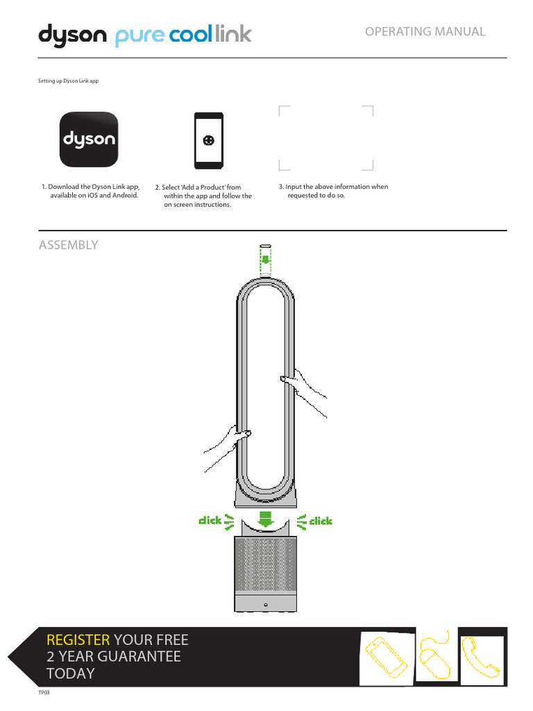 Dyson Cool Link Tower Setup Guide | PDF | Mobile App | Ac Power Plugs ...