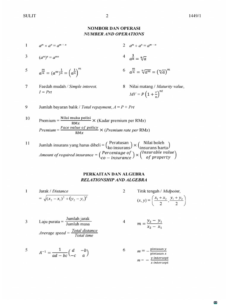SPMP 2023 Melaka Mathematics Paper 1 | PDF