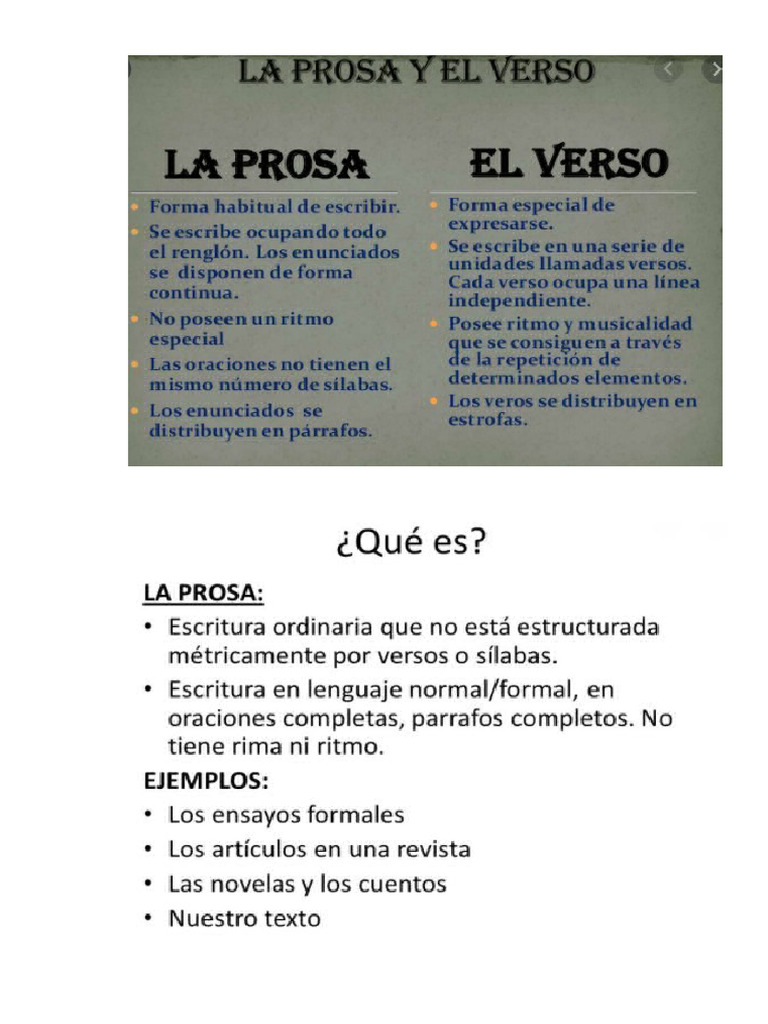Definición de prosa en el lenguaje | PDF