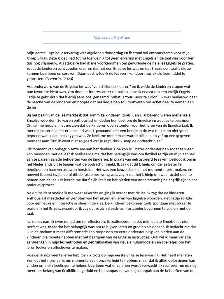 Mijn eerste Engelse les | PDF