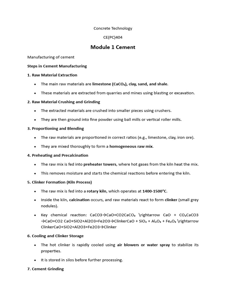 Concrete Technology Notes | PDF | Concrete | Strength Of Materials