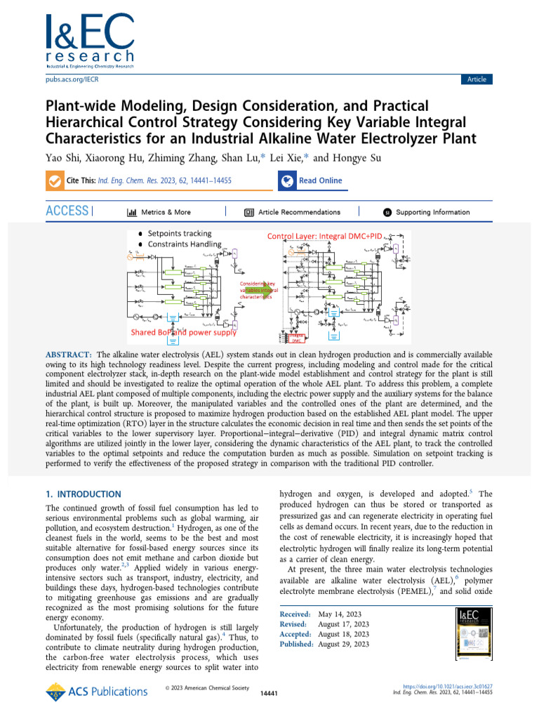Plant-Wide Modeling, Design Consideration, and Practical Hierarchical Control Strategy ...