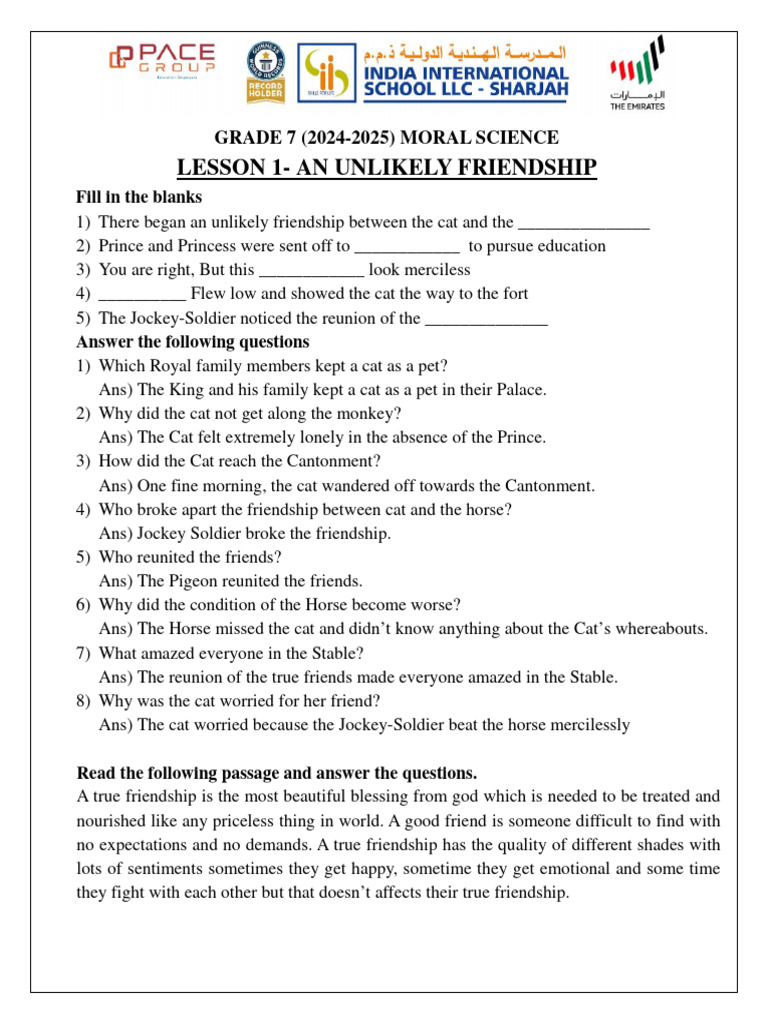 An Unlikely Friendship - Notes (Material) | PDF