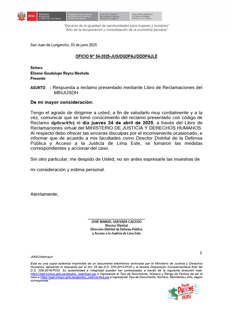 Oficio #54 2025 | PDF