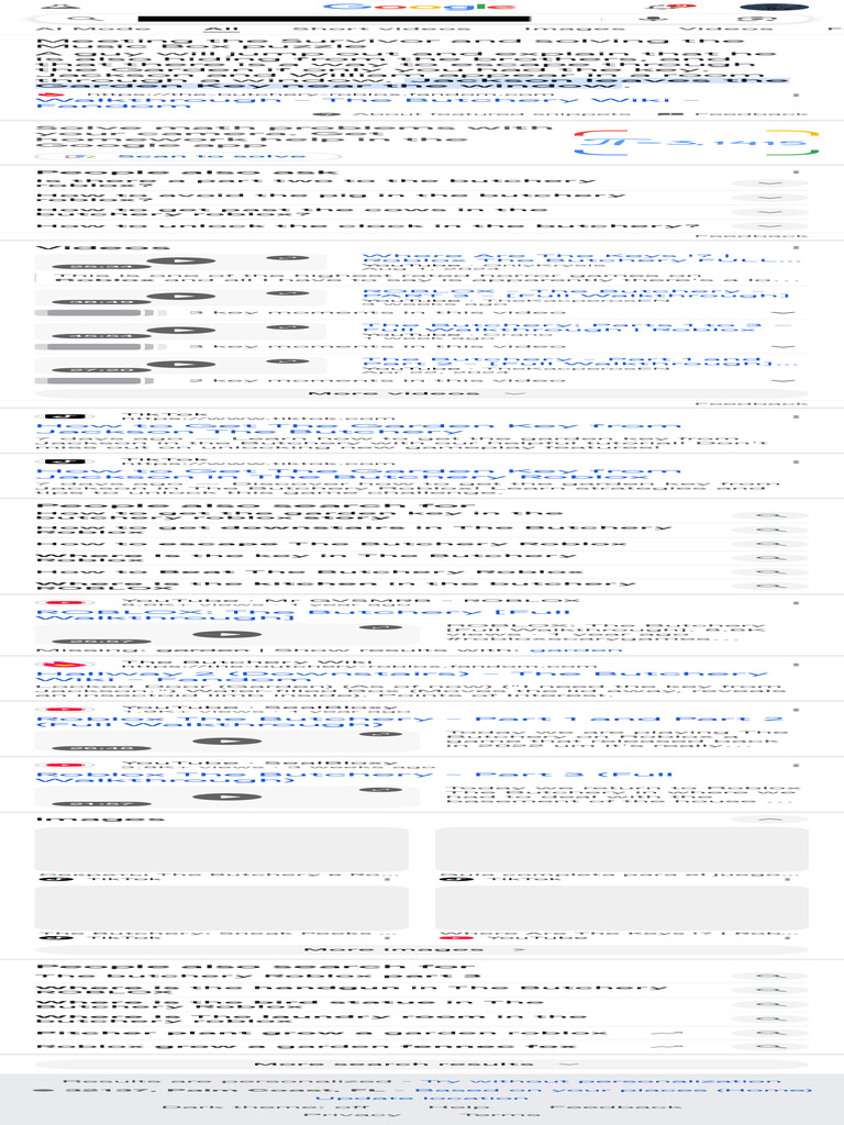 How To Get The Garden Key in The Butchery Roblox - Google Search | PDF ...