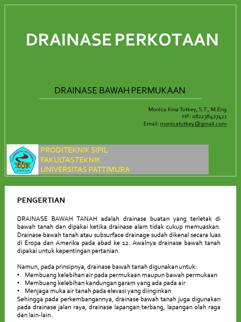 Diagram Sistem Drainase Bawah Permukaan | PDF