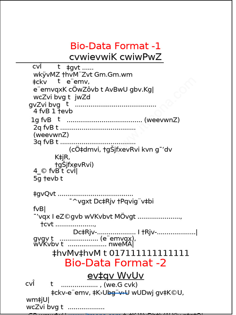 3 Marriage CV Format Word File Download ( | PDF