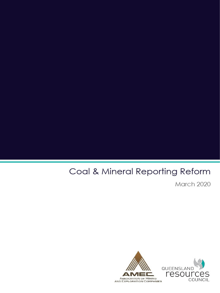 08 QRC AMEC Submission Coal Mineral Data Reporting Reform 2020 | PDF ...