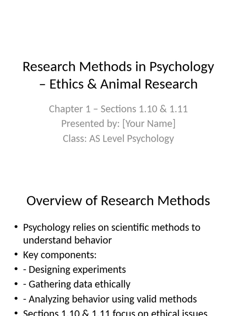Psychology Research Methods Chapter1 Sections 1.10 1.11 | PDF ...