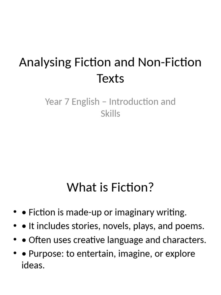 Analyzing Fiction and Non-Fiction Texts | PDF